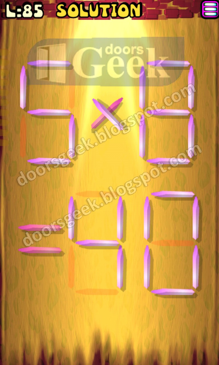 Matches Puzzle [Episode 3] Level 85 Solution ~ Doors Geek